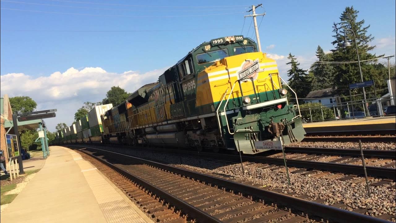 UP 1995 With Beast K5LLA Horn Show Departs Winfield,IL - YouTube