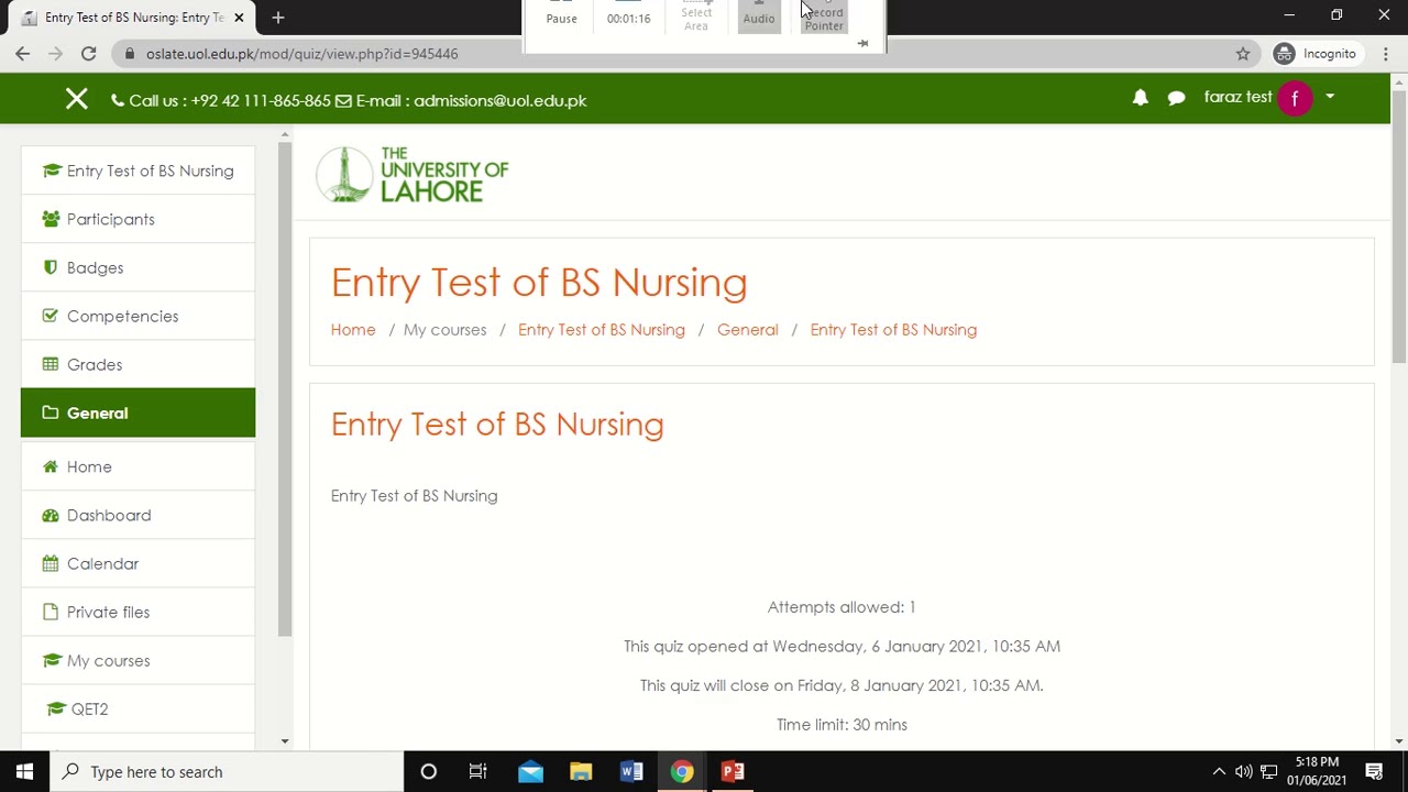 Guidelines for Online Entry Test - YouTube
