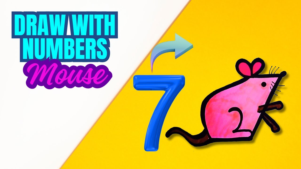 How to Draw Mouse | Mouse Drawing With Number 7 | Mouse Drawing ...