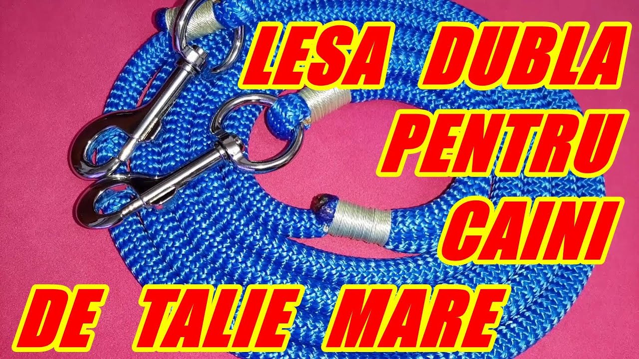 LESA DUBLA REZISTENTA HANDMADE PENTRU CAINI DE TALIE MARE DE CULOARE ...