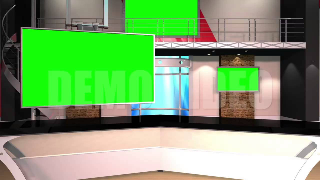 Virtual Studio with Desk and monitors - YouTube