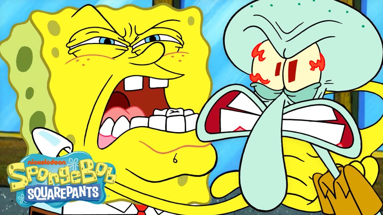 SpongeBob BRAWLING With His Friends for 60 Minutes Straight 👊 ...