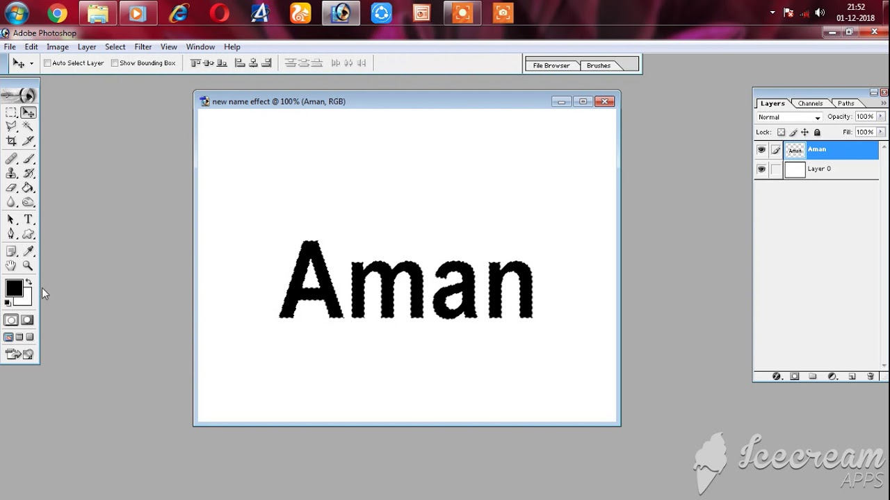 photoshop new name effect - YouTube