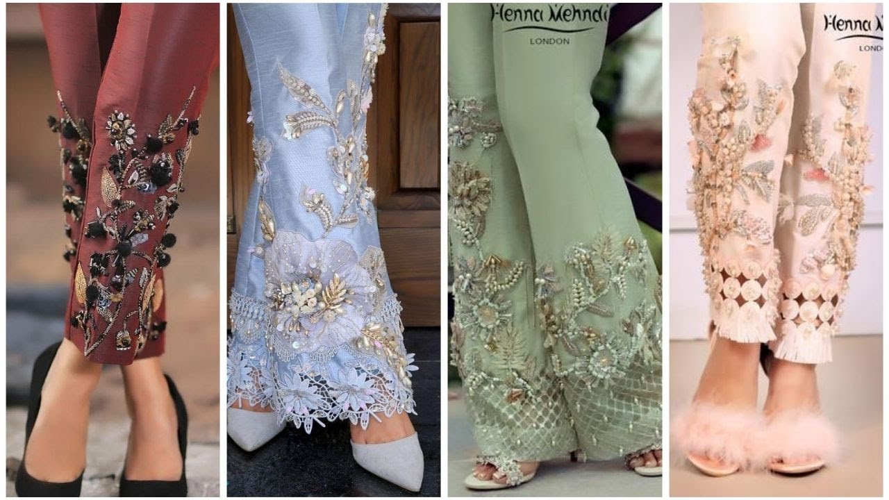 Graceful Embroidered Trouser Pants/Highly Inspired Beaded Trousers ...
