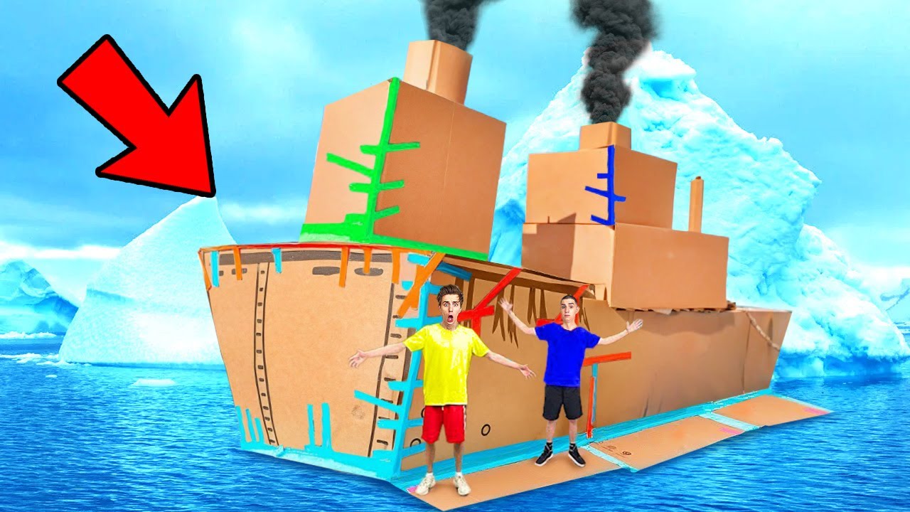 Giant CARDBOARD BOAT Challenge! - YouTube