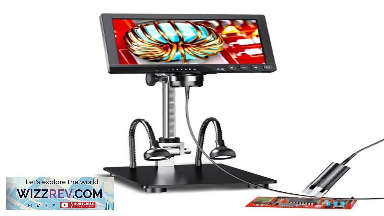 PM070 7 Inch Digital Microscope Lens separation design IPS LED Lights ...