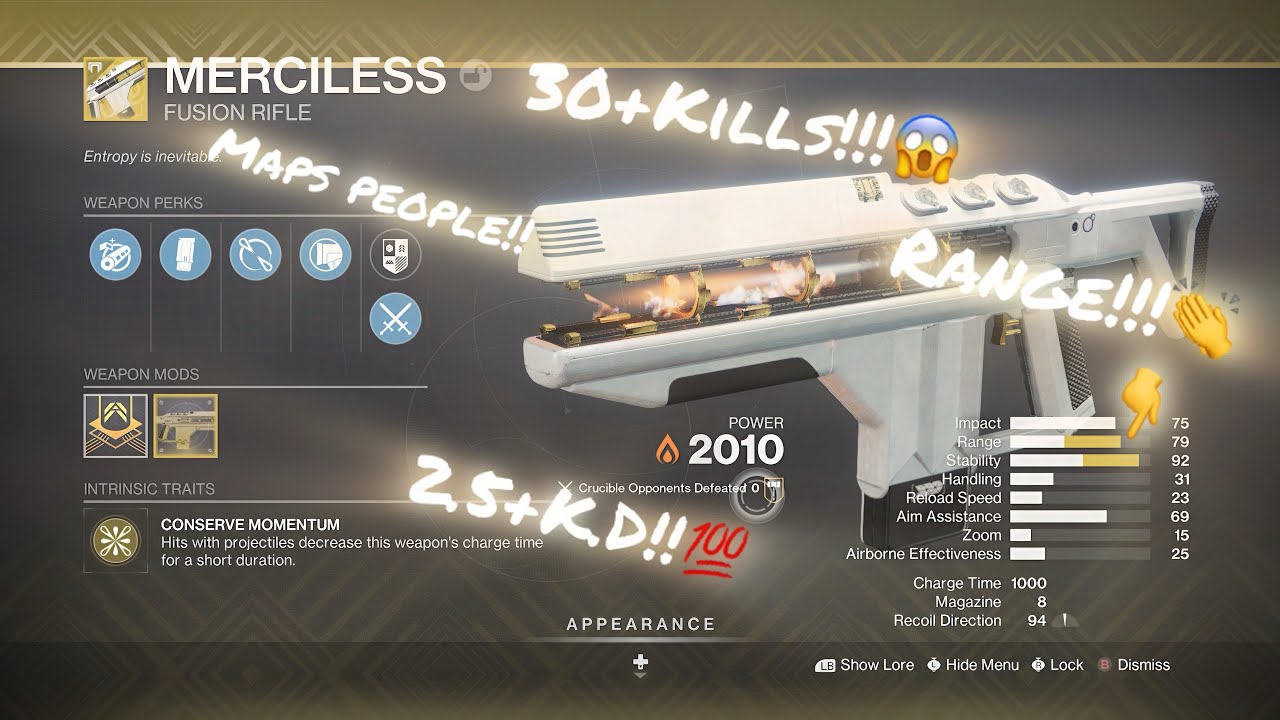 MERCILESS Is HOW GOOD!?👏💯-High Kill/K.D Merciless Destiny 2 Gameplay ...