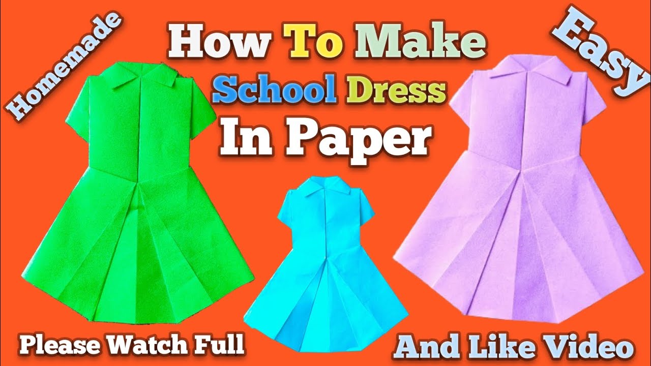 How to make paper school Dress || Paper craft girls dress || Paper ...