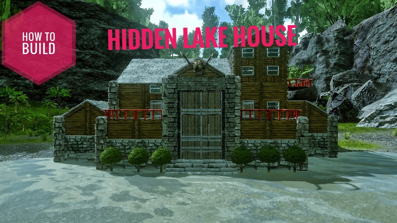Ark survival• Hidden lake House Build Tutorial • Step by step • # ...