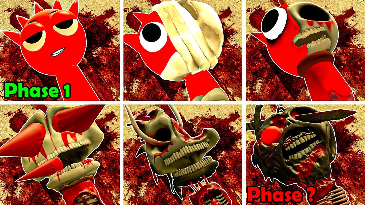 NEW EVOLUTION OF ALL PHASES OF RED (RADDY) SPRUNKI In Garry's Mod - YouTube