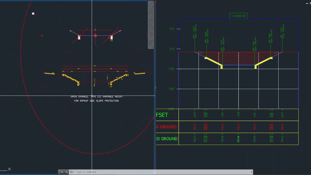 OPEN CHANNEL WITH RIPRAP PROTECTION @CIVIL3D - YouTube