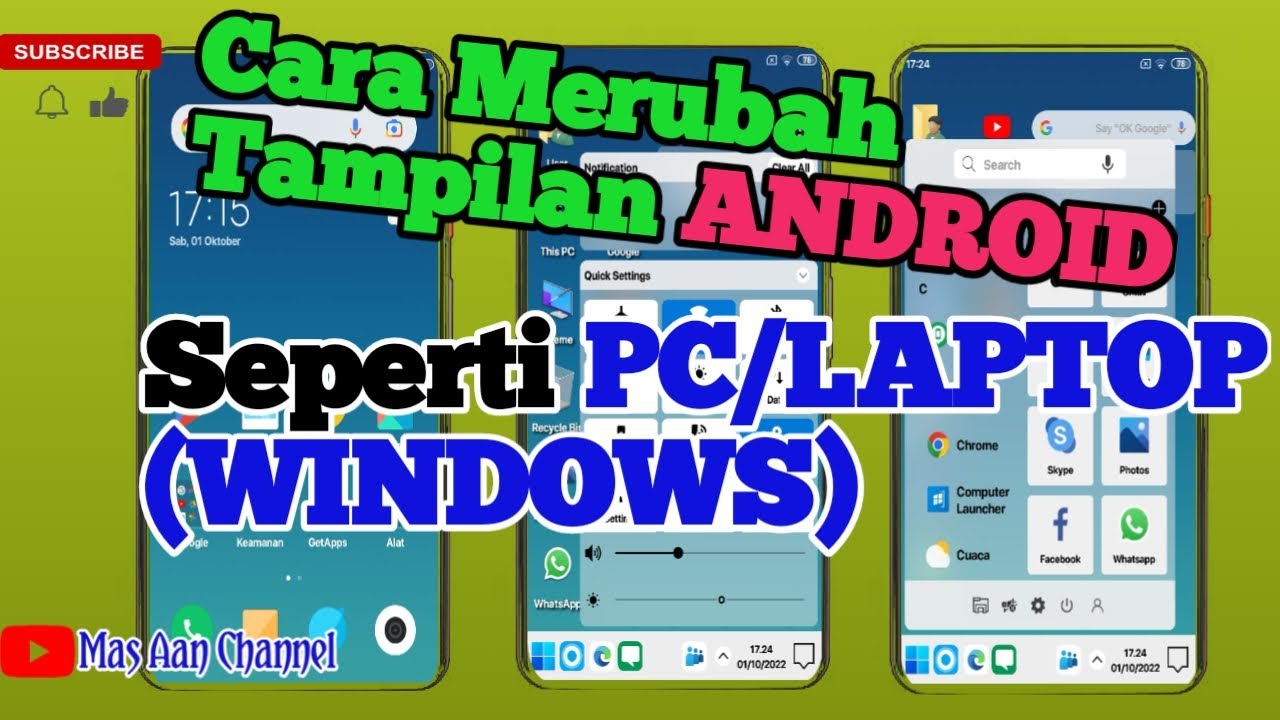 Merubah tampilan HP seperti PC/LAPTOP/WINDOWS - YouTube