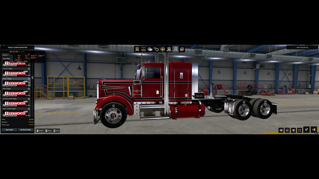 American Truck Simulator In depth look/build of Cxrtified Customs W900B ...