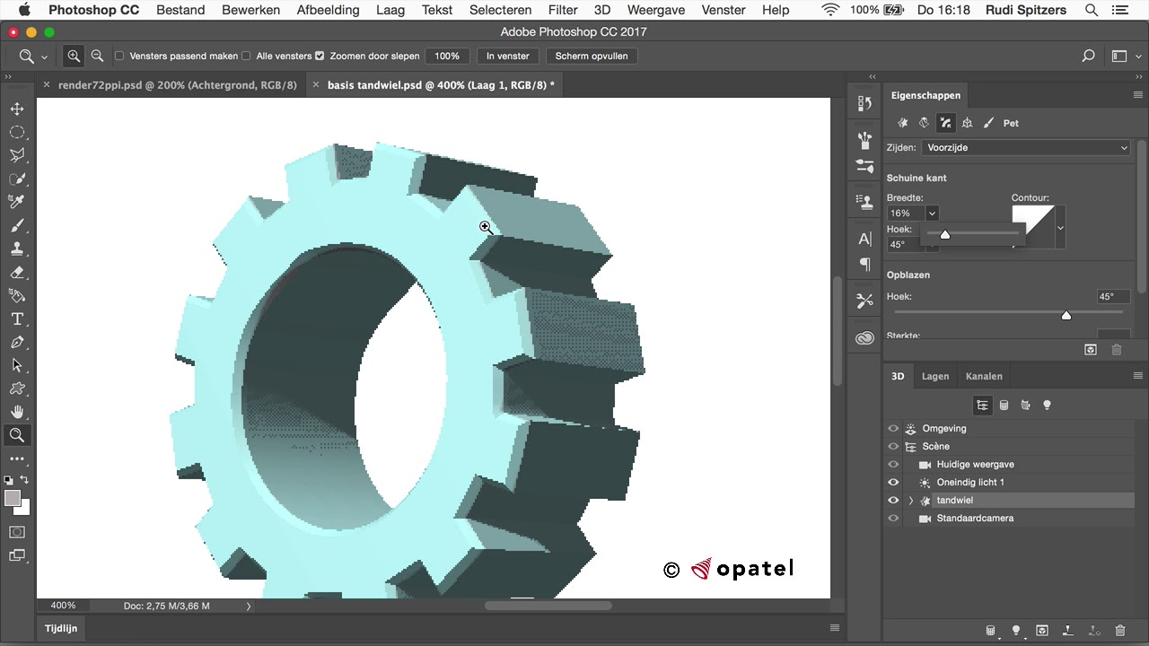 3D Photoshop les 7: Rand aanpassen (2.26) - YouTube