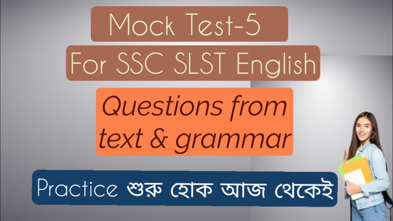 Mock Test -5 for SSC SLST English #sscslst #english #armsandtheman # ...