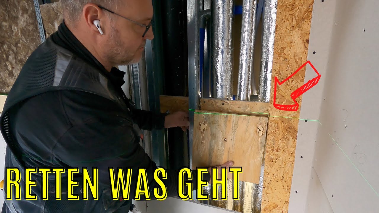 Installationswand verstärken Café Teil 2 - Öffnen der Rigipswand und ...