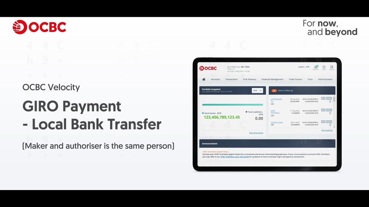 OCBC Velocity: How to create a GIRO payment (Maker and Authoriser are ...