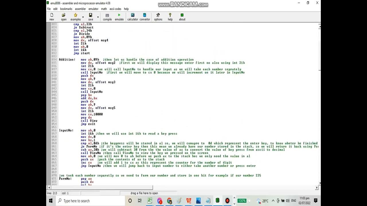 Simple Calculator using 8086 Assembly Language - YouTube