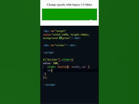 Jquery UI, change opacity of an HTML DIV element with Jquery UI Slider - YouTube