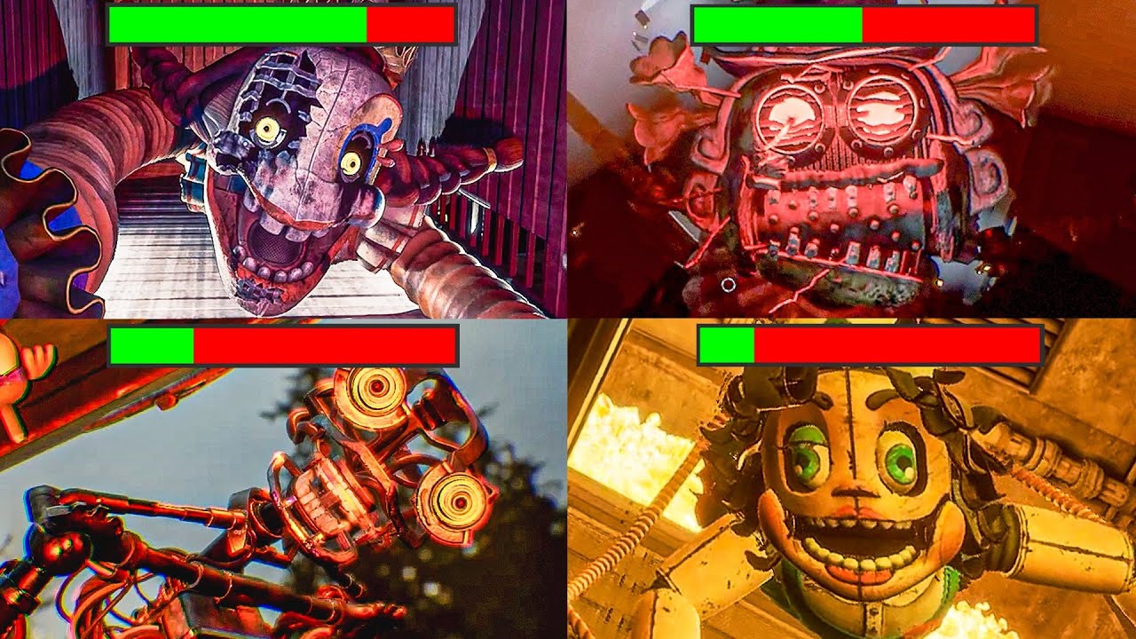 FNAF Secret of the Mimic All DEATH SCENES with HEALTHBARS - YouTube