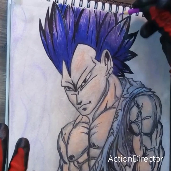 Vegeta ..shade with color markers #animedrawing #animeart #fanart # ...