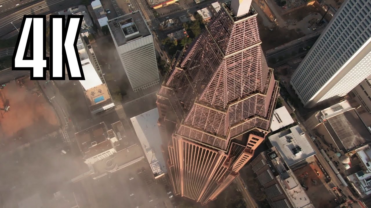 Aerial View Of City With Tall Buildings - FREE 4K - YouTube