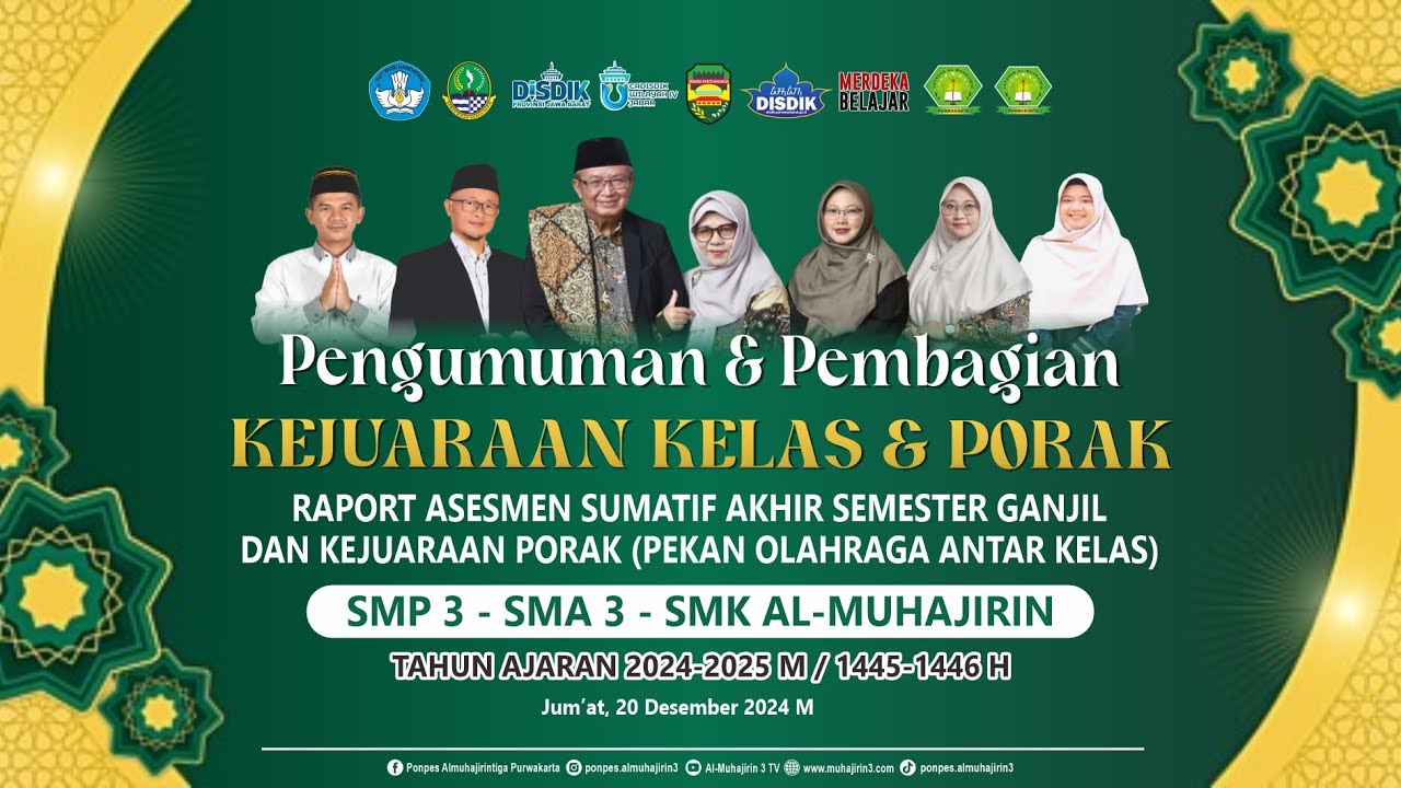 🔴 Pengumuman Kejuaraan Kelas, Pembagian Raport & Kejuaraan PORAK || SMP ...