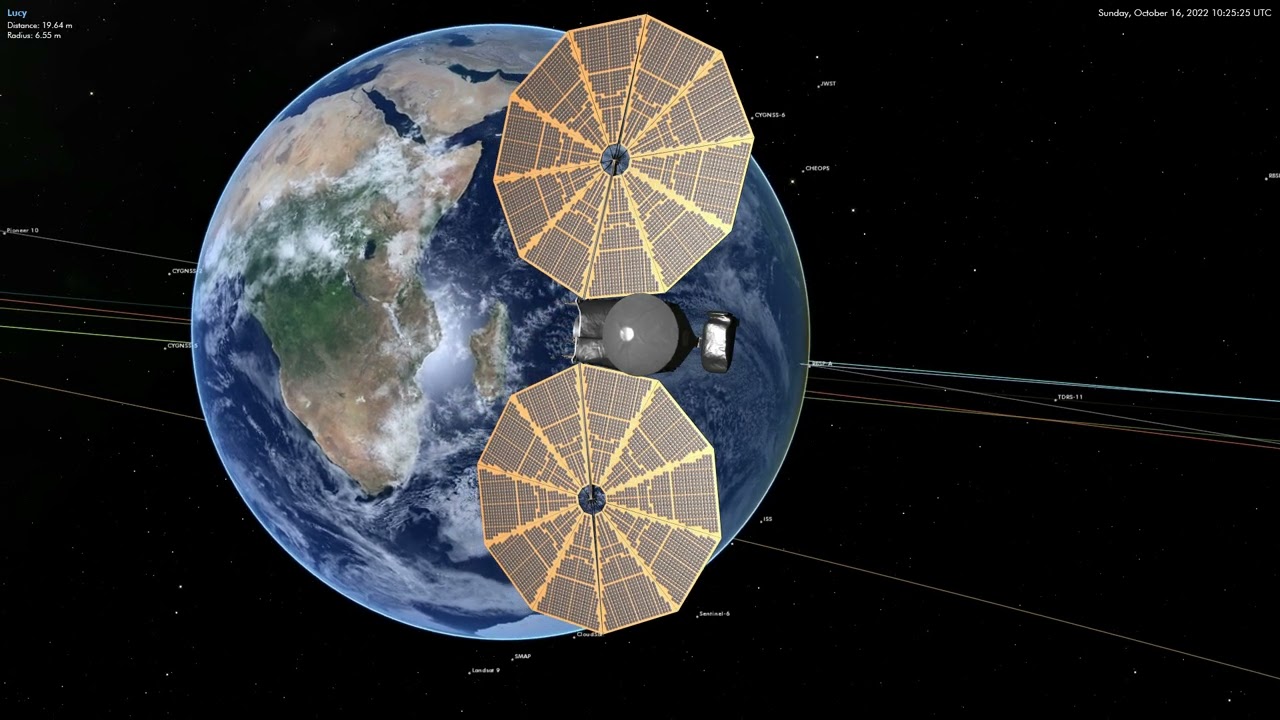 SpaceMissions™ - NASA’s Lucy Earth Gravity Assist - YouTube