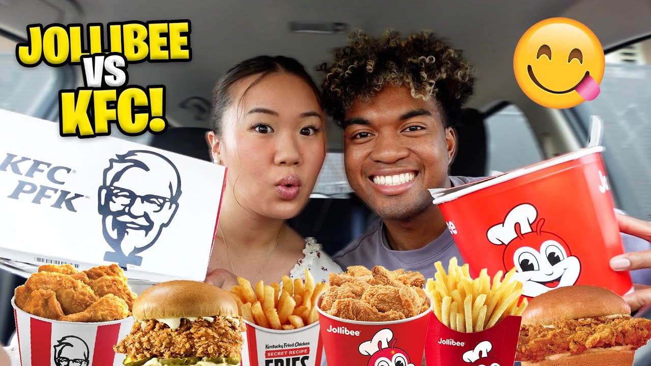 KFC vs Jollibee Fried Chicken MUKBANG! (Chicken Sandwich, Fried Chicken, Fries, and Mash ...