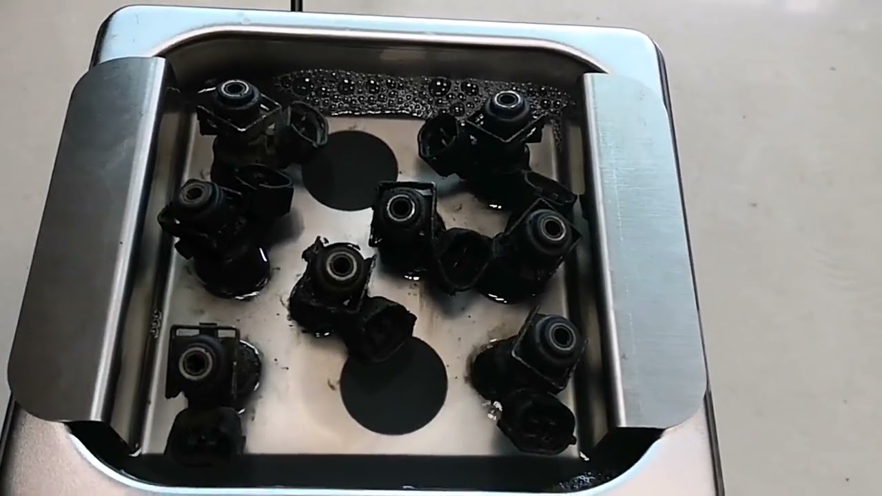 How to test the ultrasonic cleaner？Injector, cleaning test - YouTube
