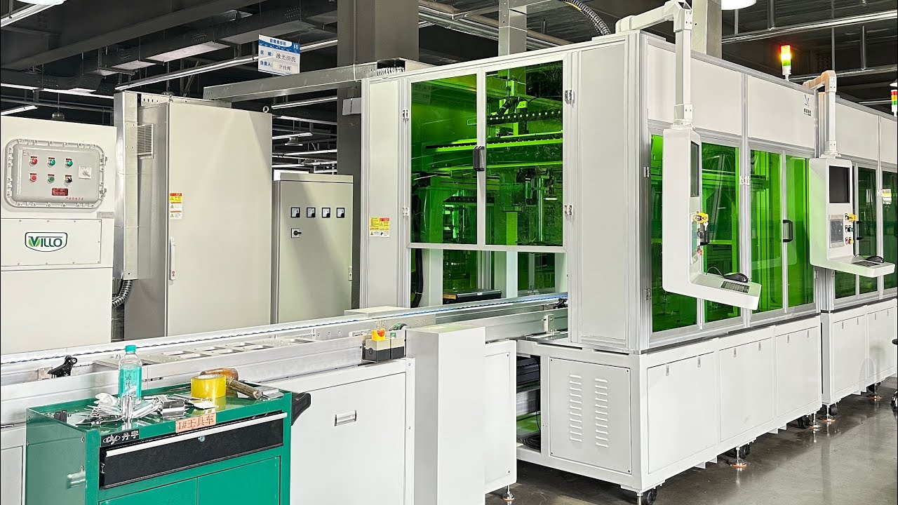 Automatic Lithium battery module and pack production line - YouTube
