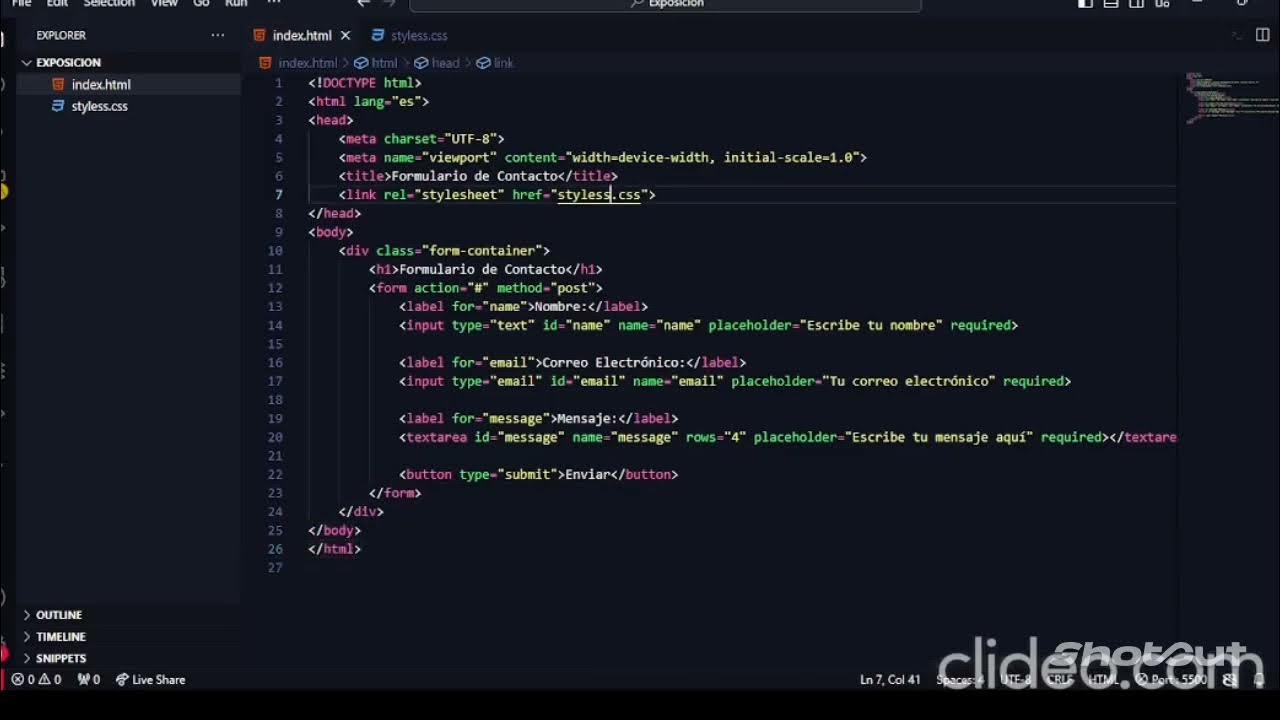 Como hacer un formulario en HTML con CSS - YouTube
