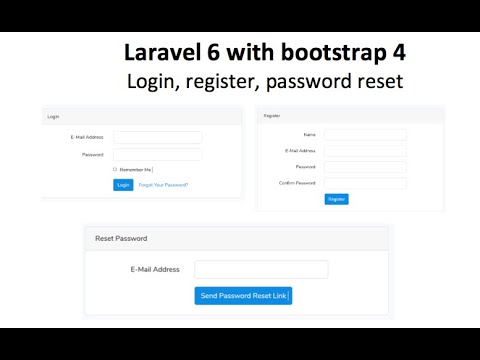 Laravel 6 with bootstrap 4 | Login, register, password reset- II - YouTube