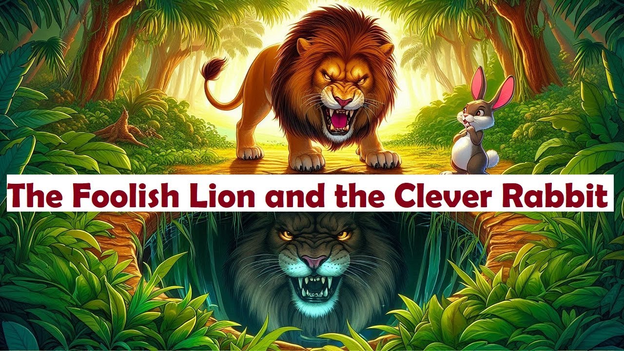 The Foolish Lion and the Clever Rabbit - Moral Story For Kids | Bed ...