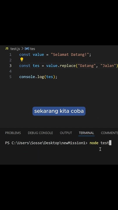 Metode .replace() String #javascript - Mengganti string #developer #programming #short #shorts ...