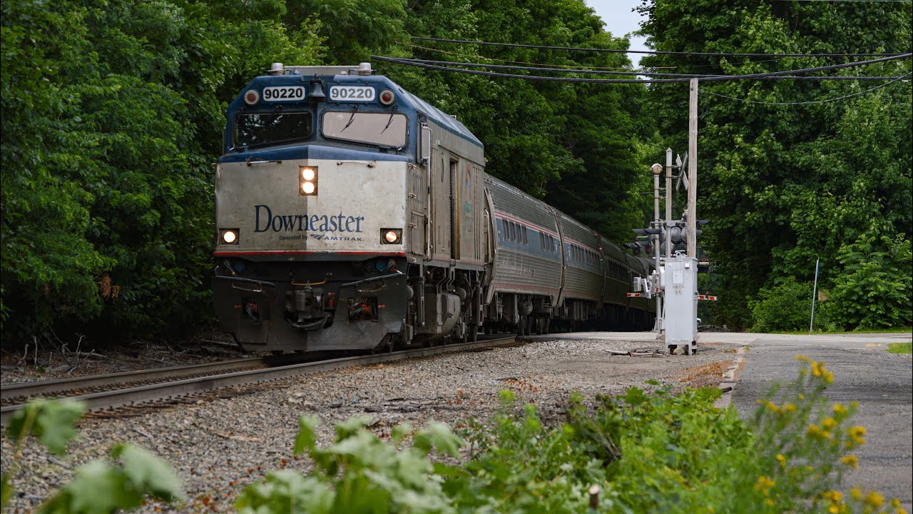 06/29/24 Amtrak Downeaster 696 at Exeter Station - YouTube