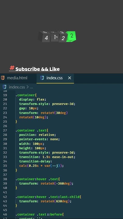 3D Text Cube Animation CSS + ( Free Source Code ) #shorts #css #html - YouTube