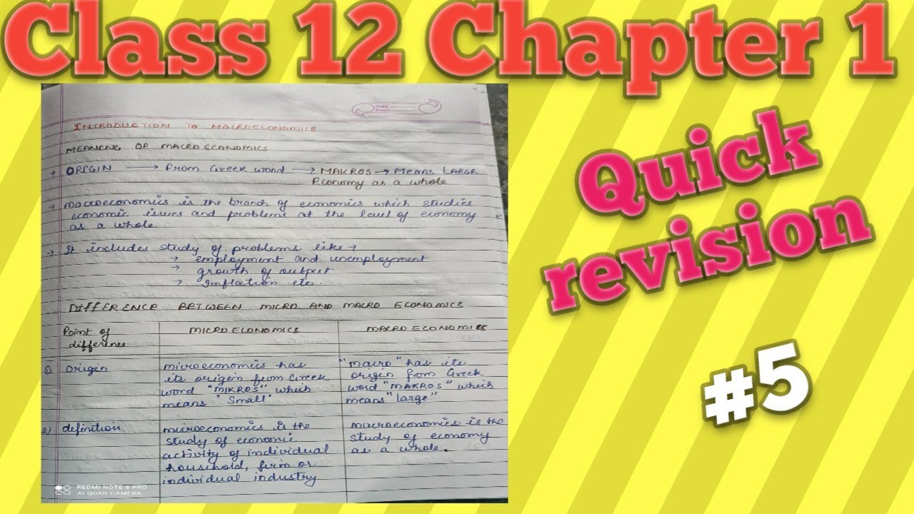 Economics class 12 notes | chapter 1| Meaning of Macroeconomics| Micro ...