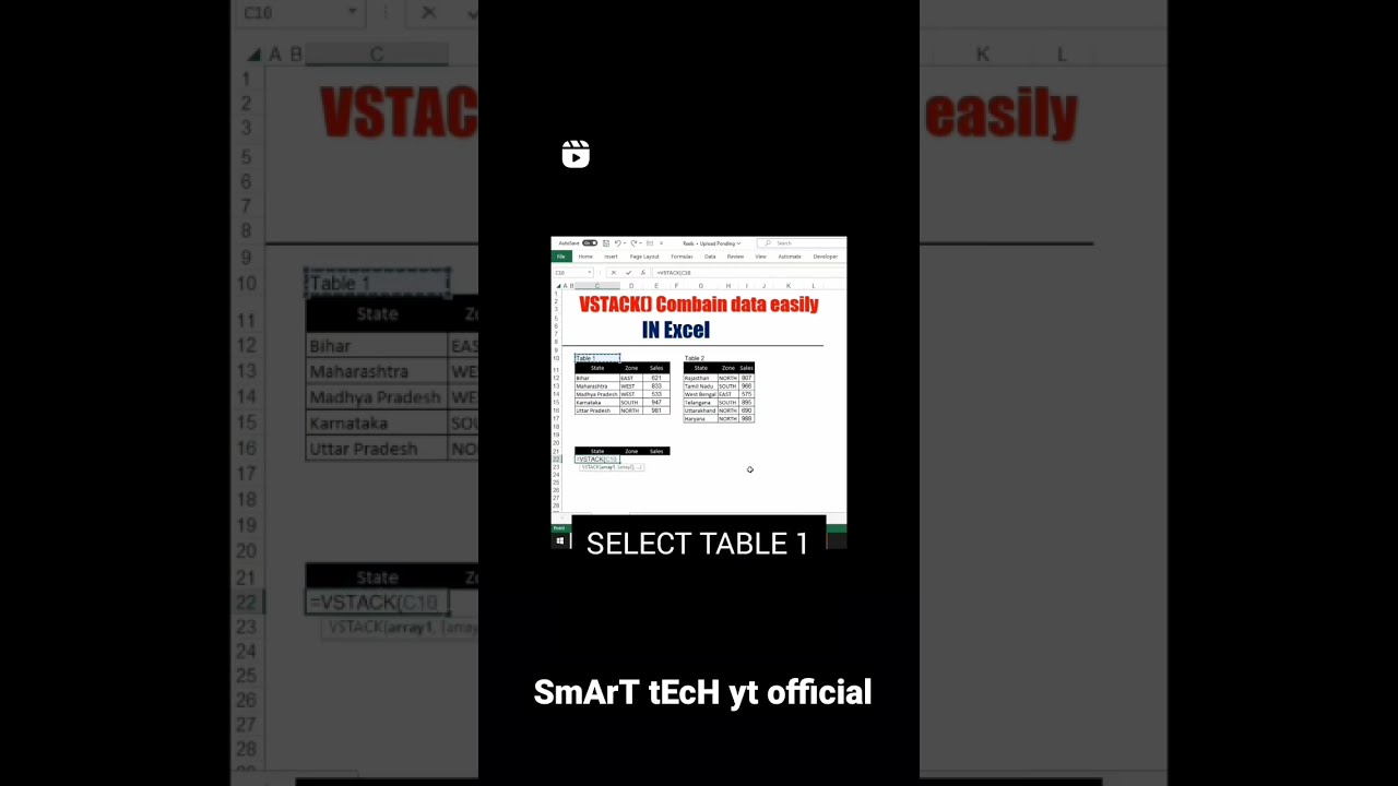 Combine 2 Tables In Excel shorts exceltricks spreadsheet function Combine 2 Tables In Excel shorts exceltricks spreadsheet function