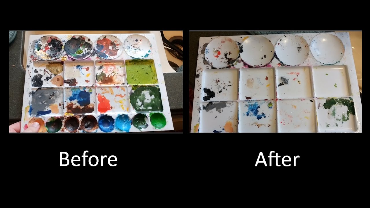 Cool way to clean a paint pallet - YouTube
