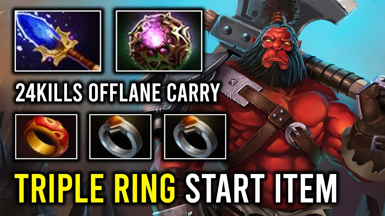 How to Offlane Axe 3x Triple Ring Start Item with 1v5 Spin to Win 4Min Vanguard & 8Min Blink ...