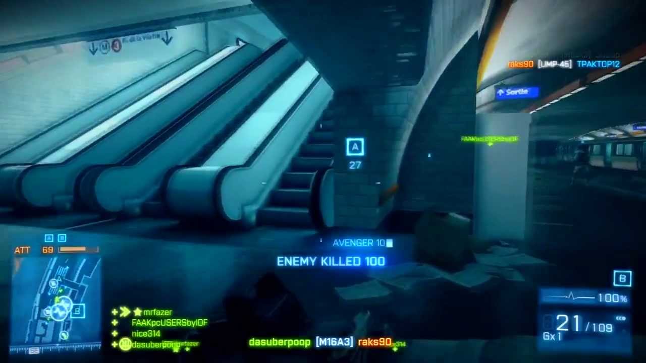 Battlefield 3 - Live Commentary - Rush Defense on Operation Metro (BF3 ...