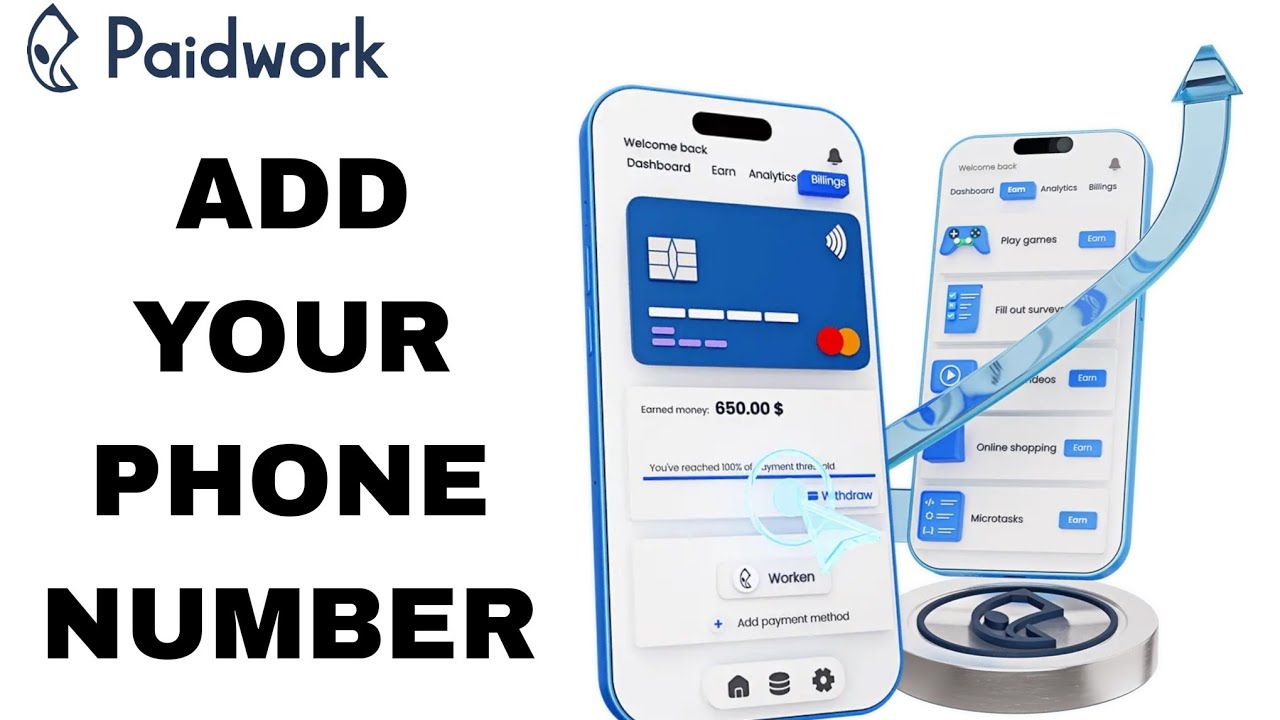 How To Add Your Phone Number On Paidwork App - YouTube