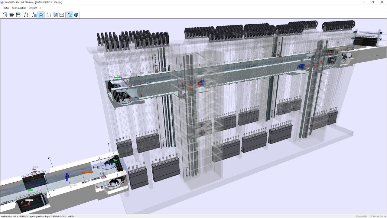 Virtuelle Inbetriebnahme eines Schiffshebewerks mit WinMOD - YouTube