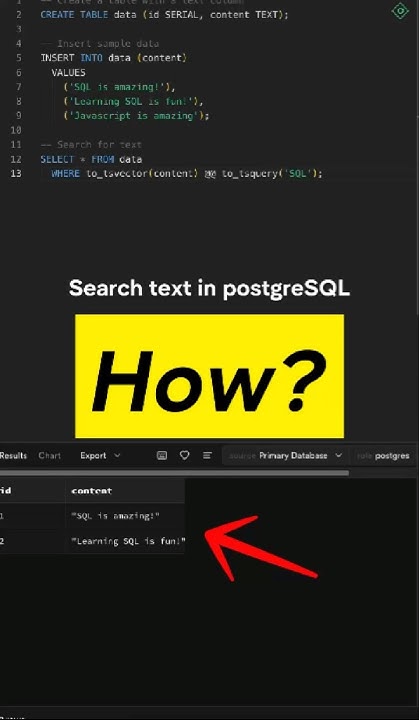 🚀 PostgreSQL Full-Text Search Made EASY in 40 Seconds! #coding #postgresql #databasedeveloper ...