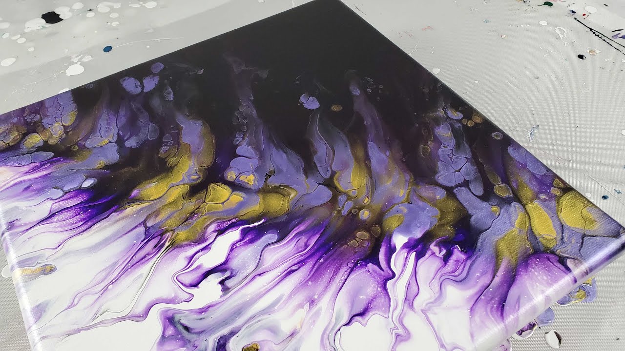 21. Deep Purple and Gold Dutch Pour - Acrylic Pouring Techniques ...