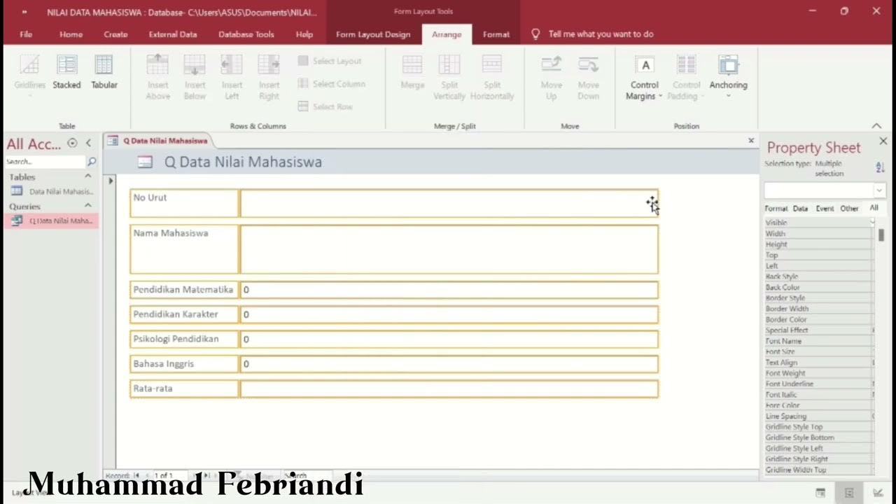 Tutorial Membuat Data Nilai Mahasiswa di Microsoft Acess - YouTube