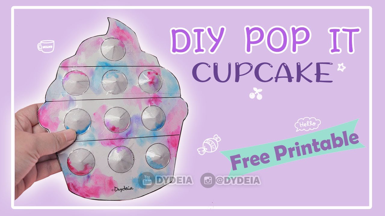 CARA MEMBUAT POP IT FIDGET TOYS CUPCAKE| FREE FILE PRINT| DIY POP IT ...