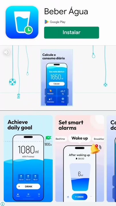 Como configurar o app Drink Water Reminder - YouTube