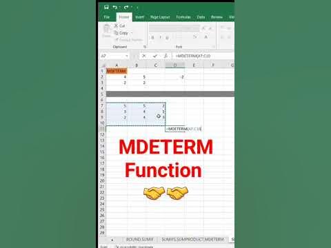 MDETERM function 🤝🤝 #short #office365 #excel #viral - YouTube